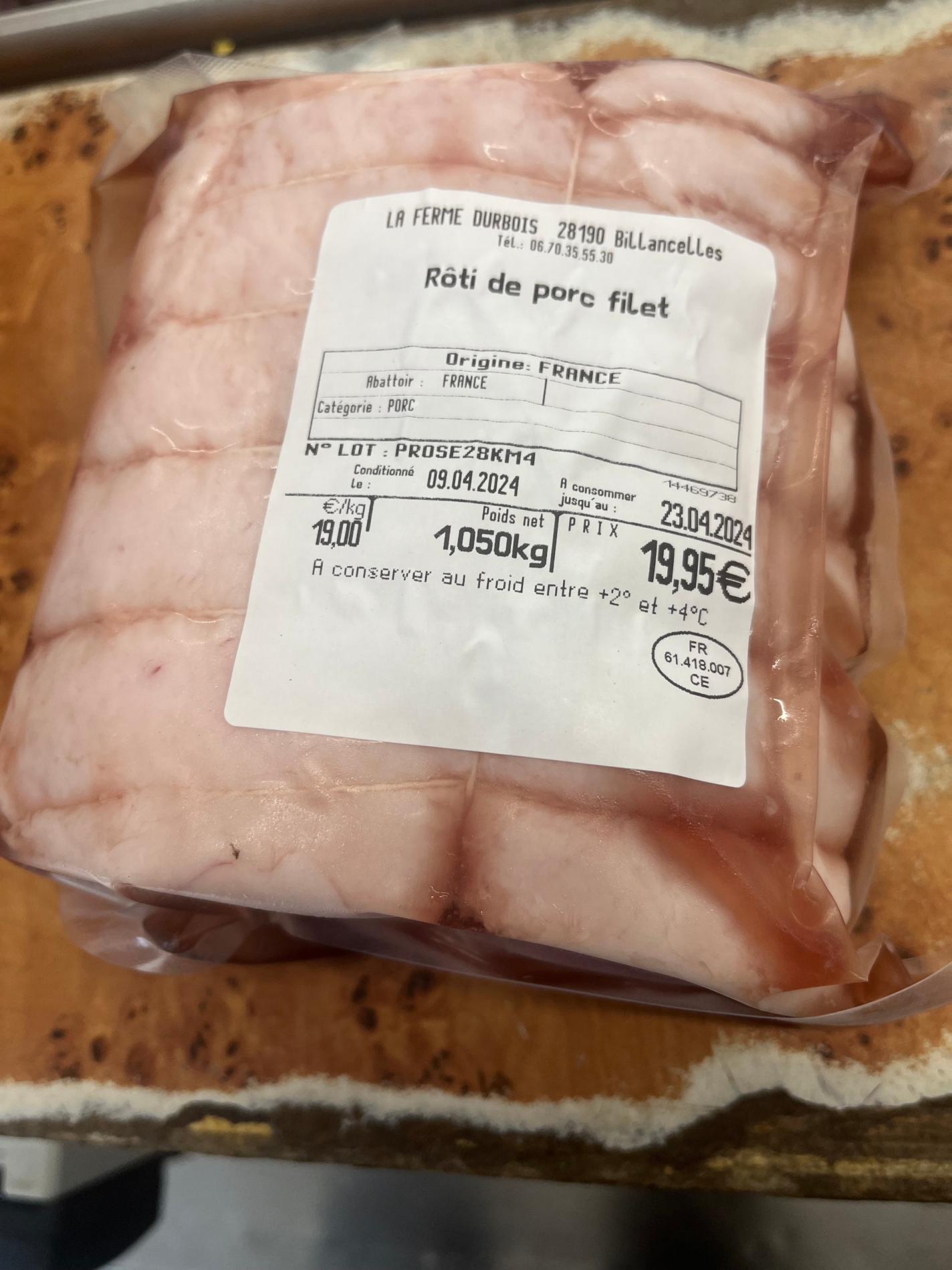 Roti de porc | La Ferme Durbois, viande et produits locaux Eure-et-Loir 28